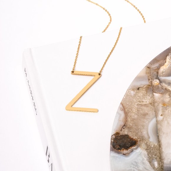 Jewelry | Letter Z Pendant Necklace In Stainless Steel | Poshmark